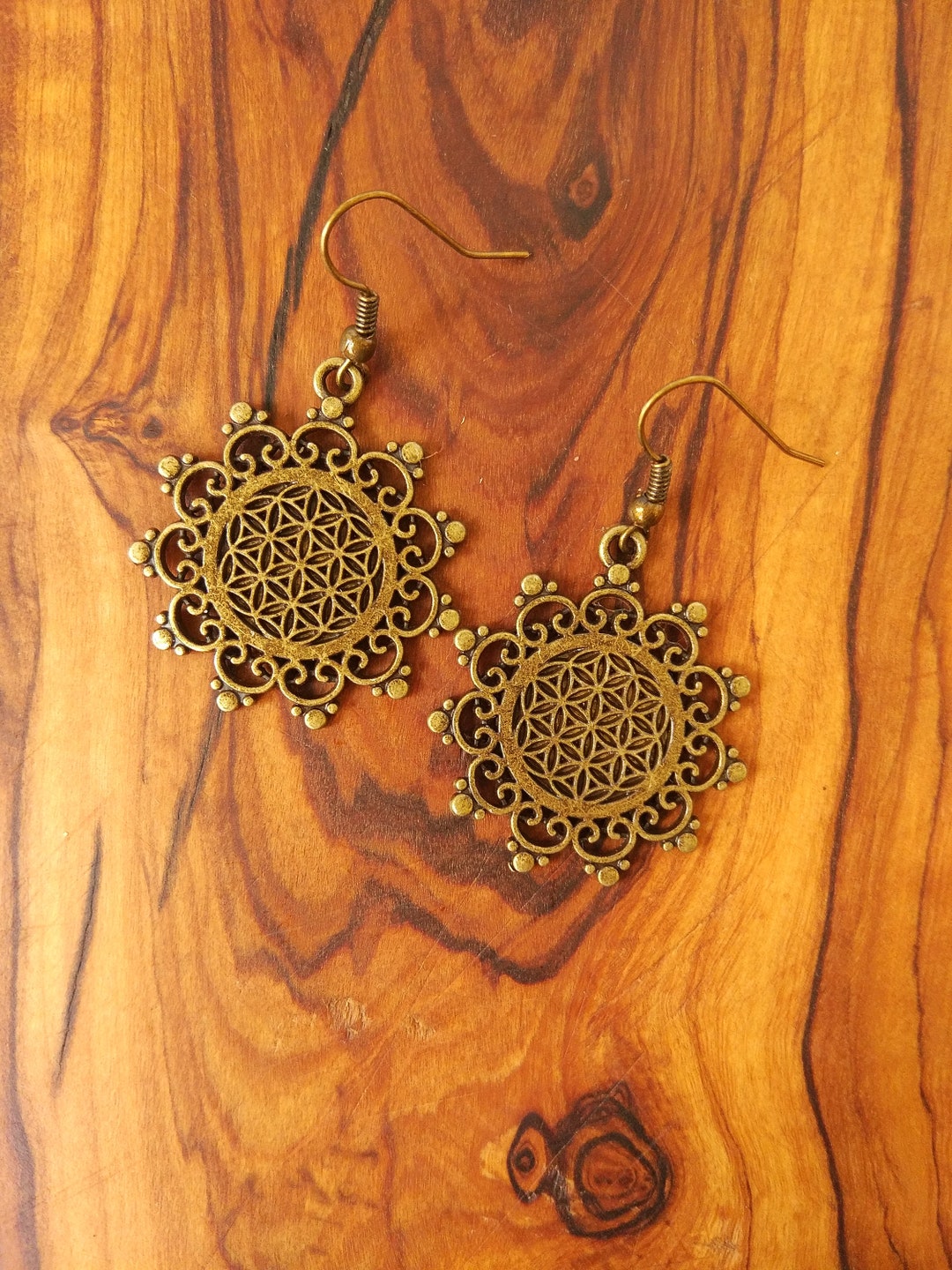 Mandala Flower of Life "flower / Seed of Life" Antique Bronze ...