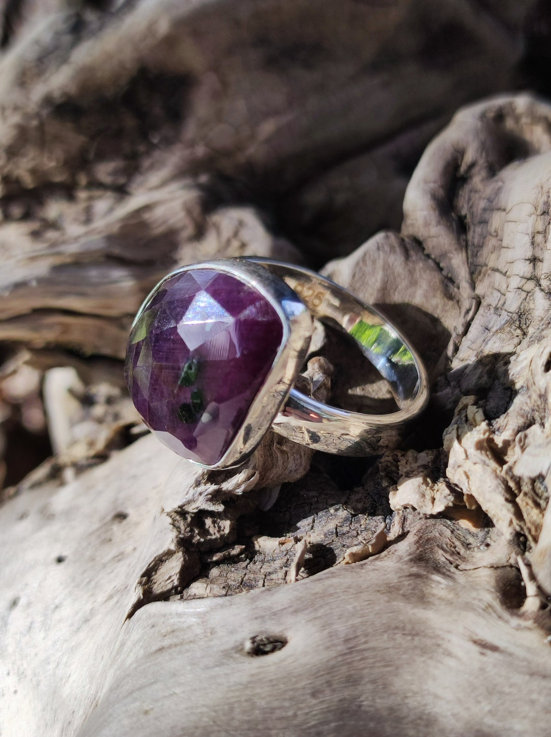 Ruby 925 Silver Ring Size. 55 / 17.5 Gemstone Set Faceted Cut Natural Healing Stone Rarity Rare ...