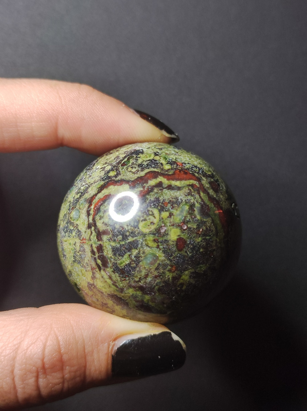 Dragon's Blood Jasper (epidote Jasper) Gemstone ~ Ball Massage ...