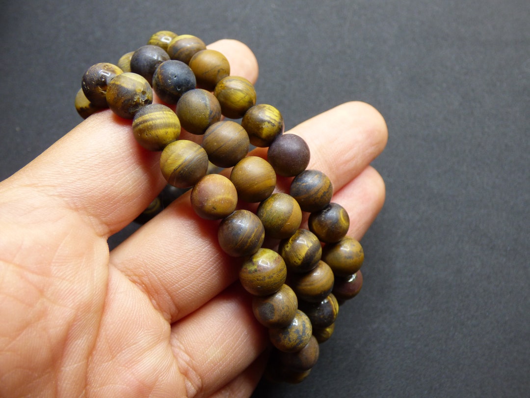 Tiger Eye Matt Gemstone Bracelet GOA Hippie Boho - Etsy UK