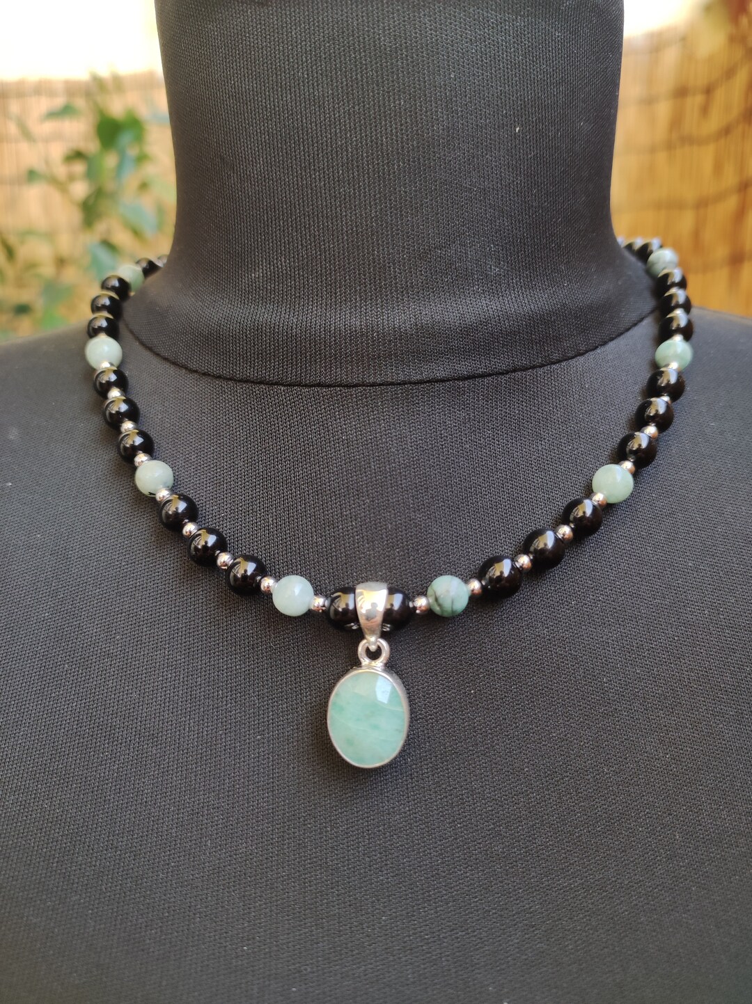 Emerald / Emerald Tourmaline Gemstone Beads Necklace Meditation Prayer ...