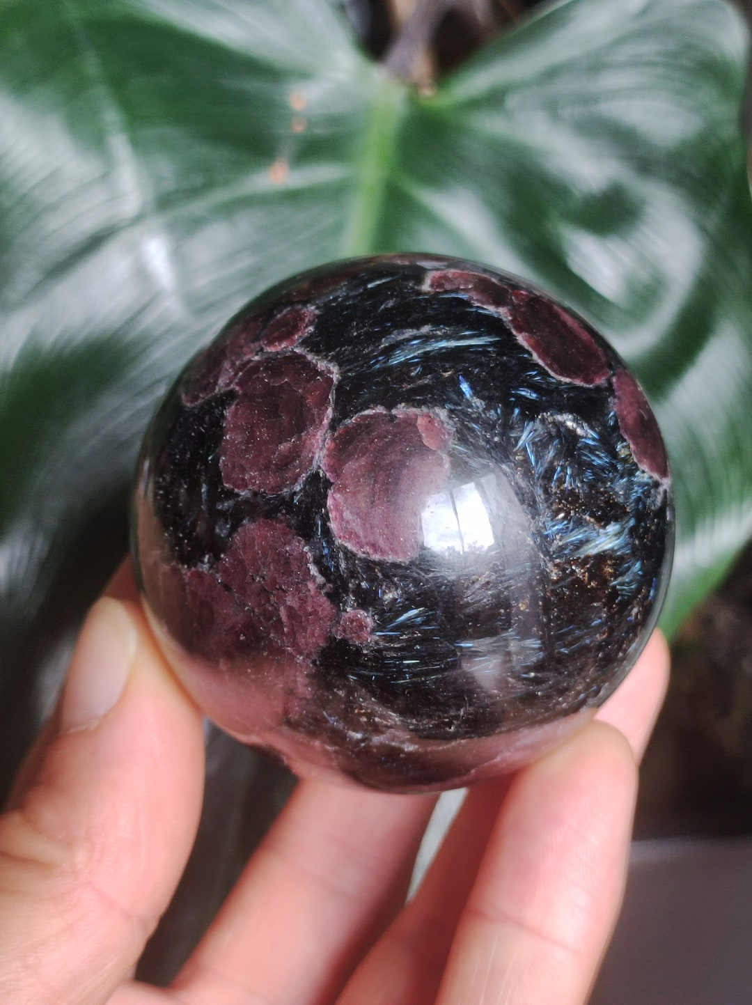Garnet in Astrophyllite ~ Magic Gemstone Ball Massage & Decoration ...