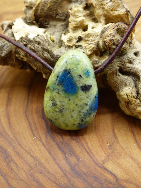 K2 Azurite in Granite Gemstone Chain HIPPIE GOA boho | Etsy