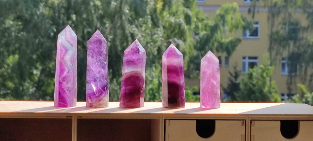 Pink Fluorite ~ Crystal Point Tower Obelisk Tower ~ Magical Gemstone ...
