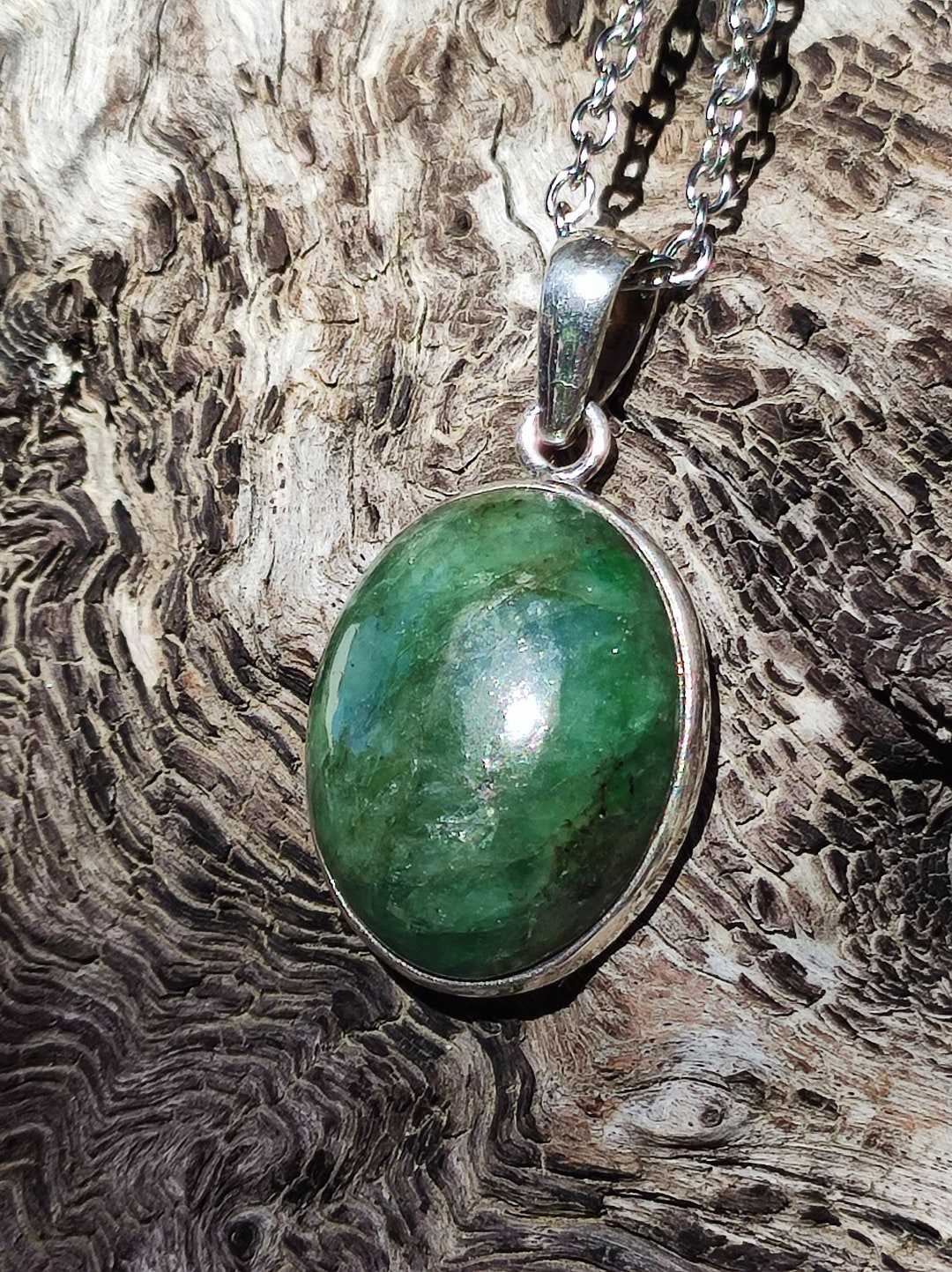 Tsavorite *rarity* ~ 925 Sterling Silver Gemstone Necklace HIPPIE GOA ...