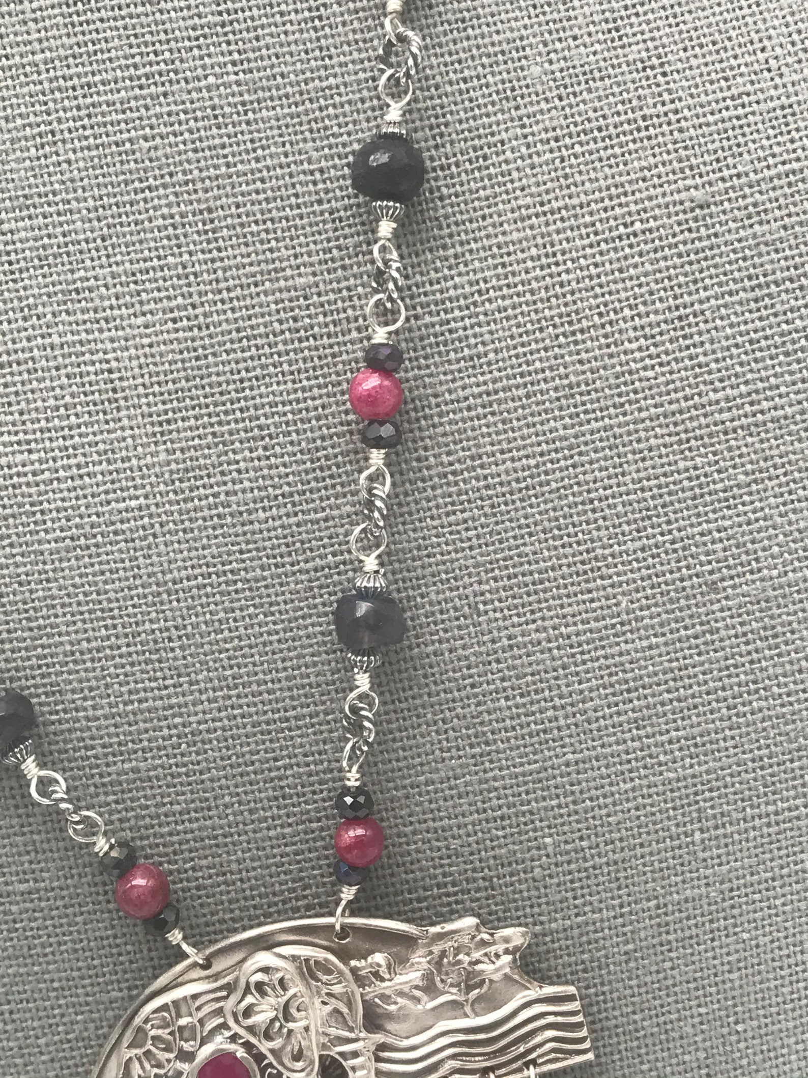 Ruby Elephant in Africa, an Original Fine Silver and Gemstone Necklace ...