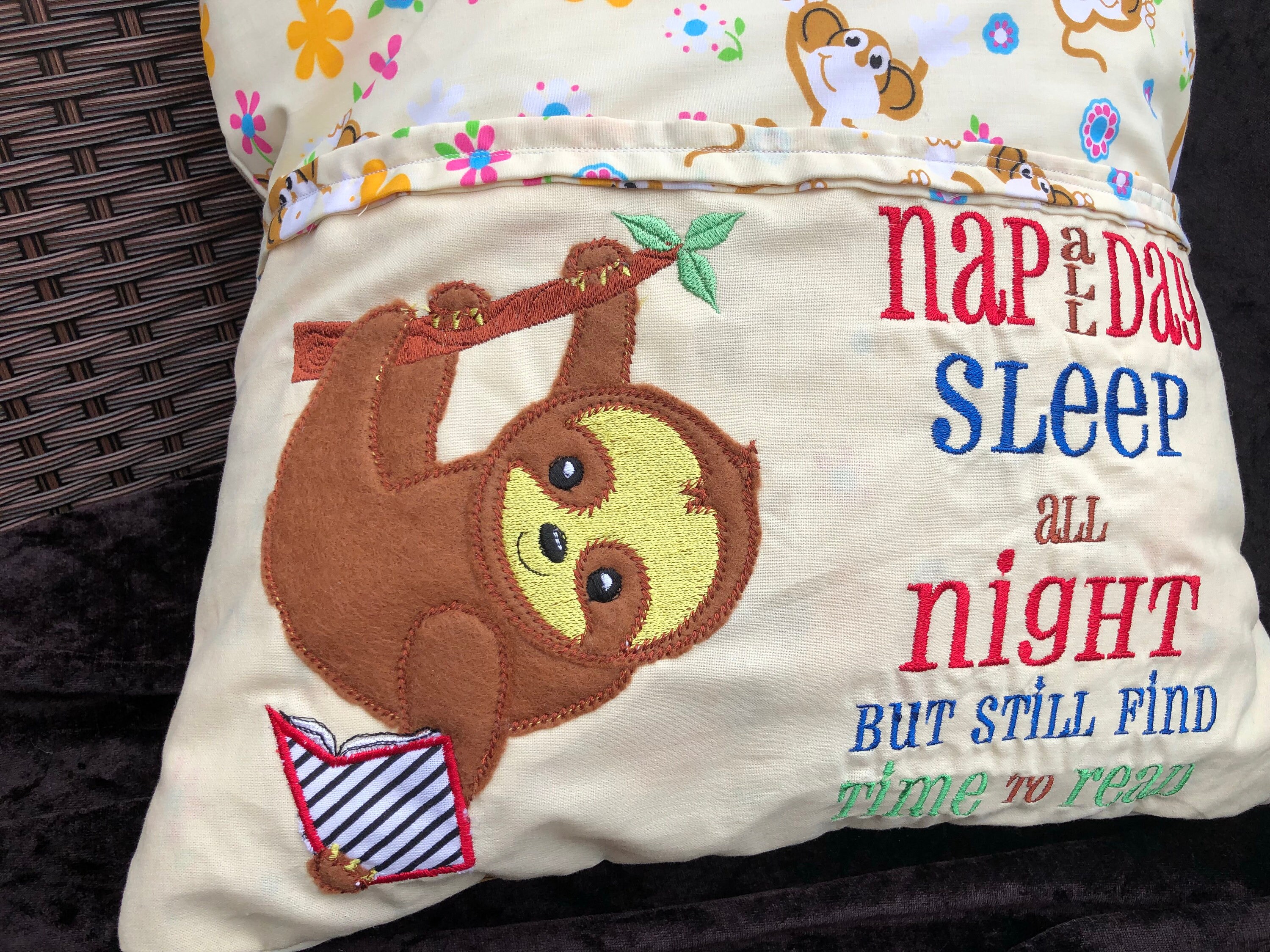 Reading pillow reading cushion Sloth pillow sloth cushion | Etsy