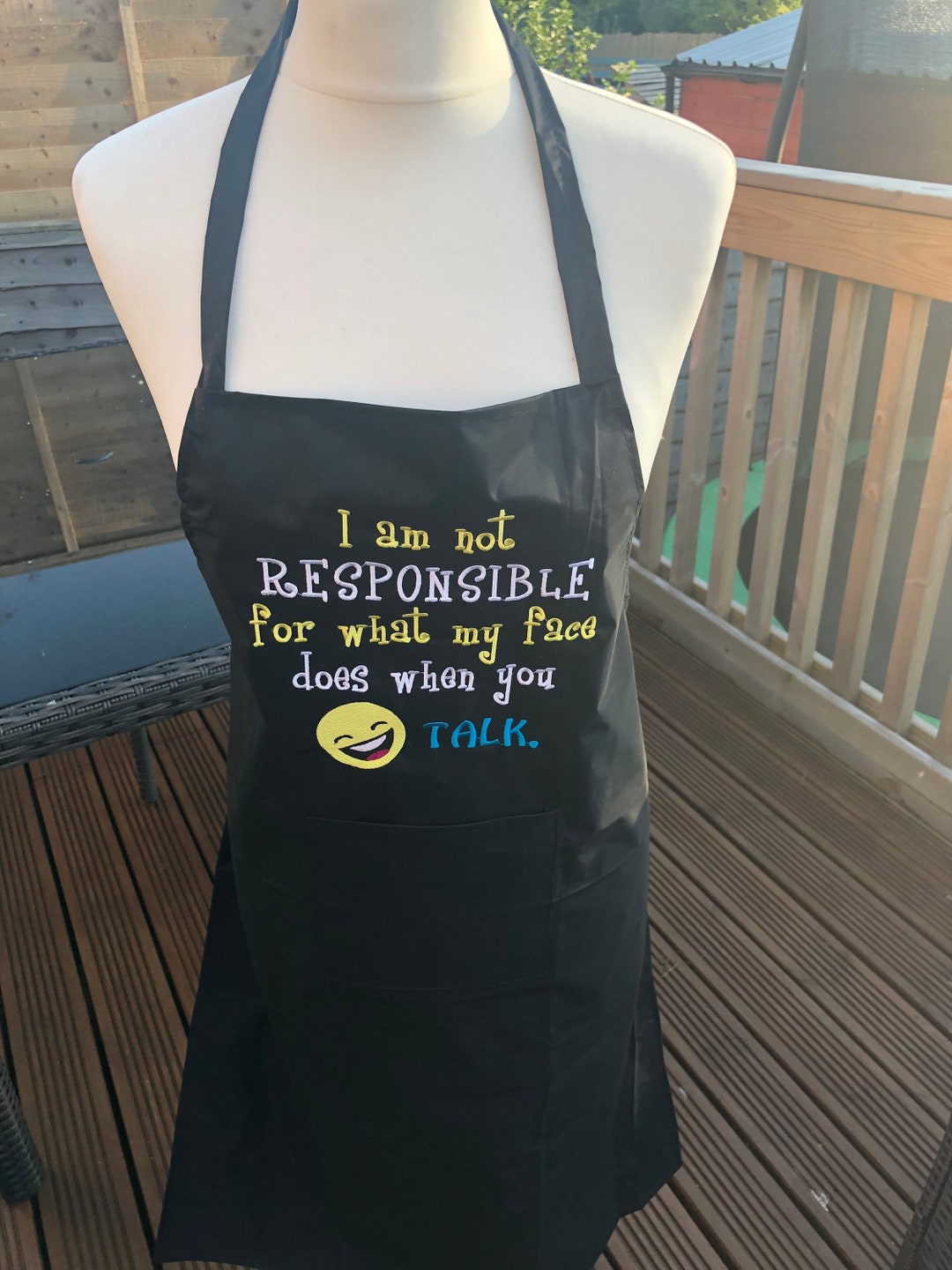 Embroidered Apron, BBQ Apron, Unisex BBQ Apron, Cooking Apron, Funny ...