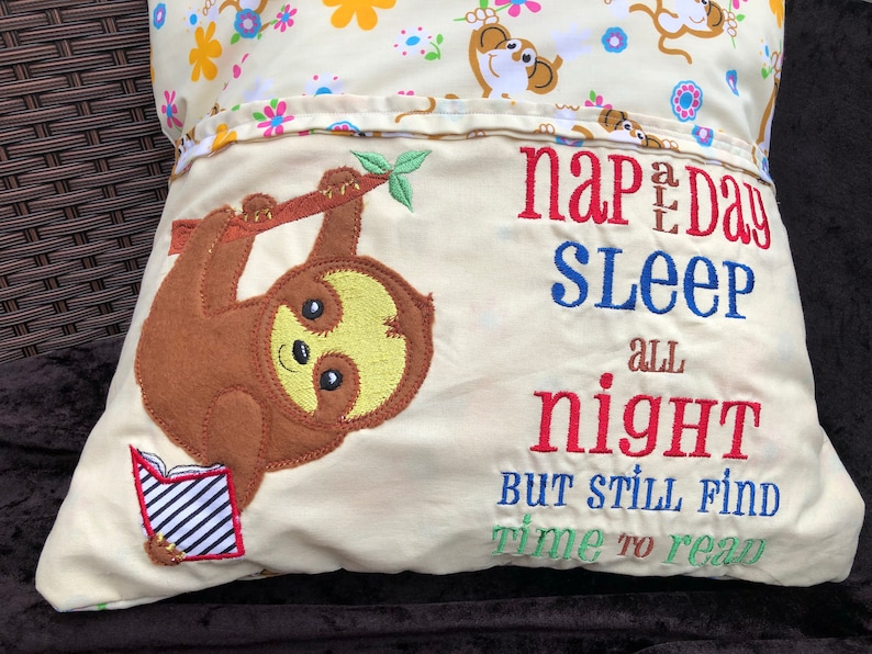 Reading pillow reading cushion Sloth pillow sloth cushion | Etsy