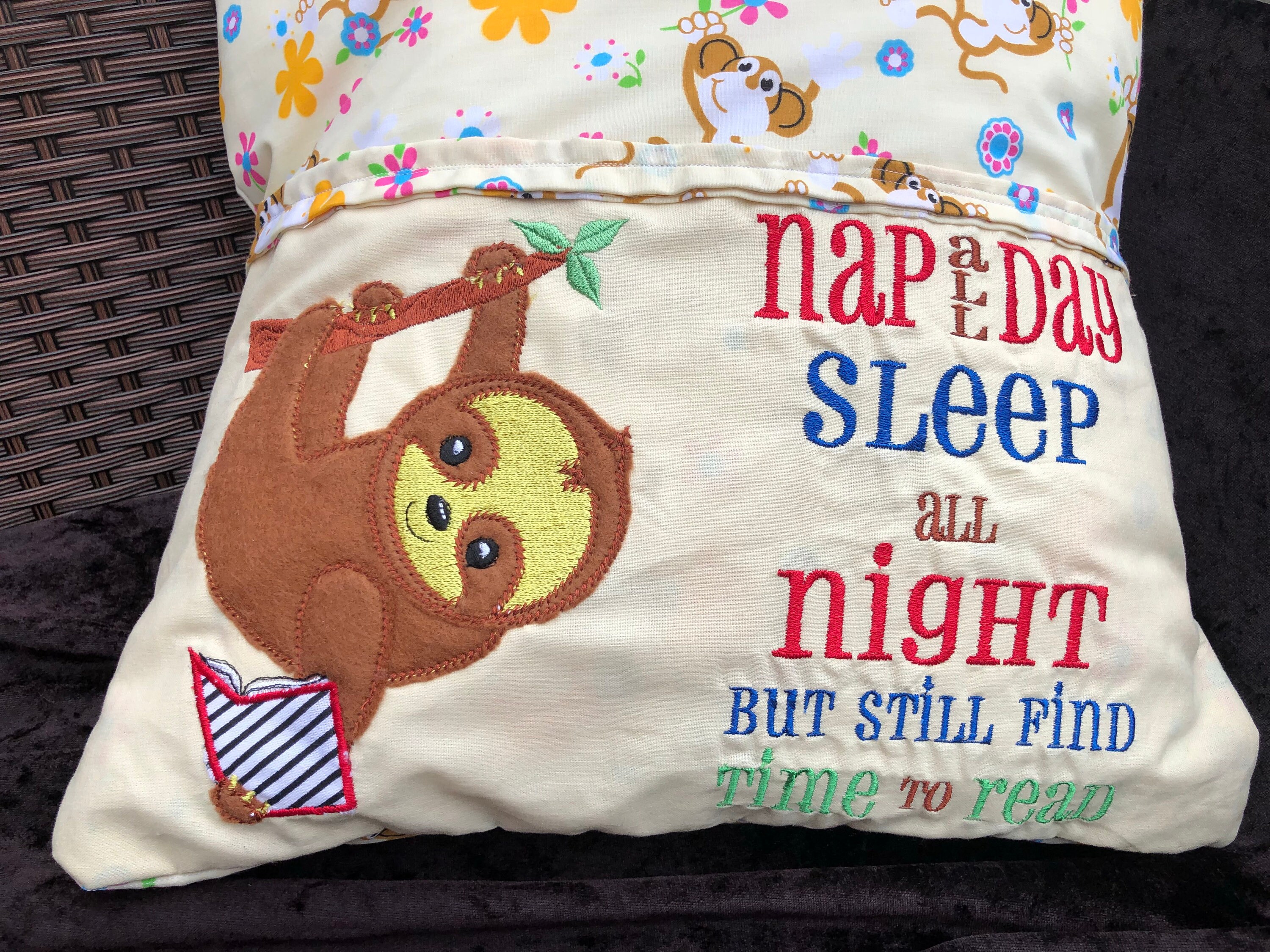 Reading Pillow Reading Cushion Sloth Pillow Sloth Cushion - Etsy UK