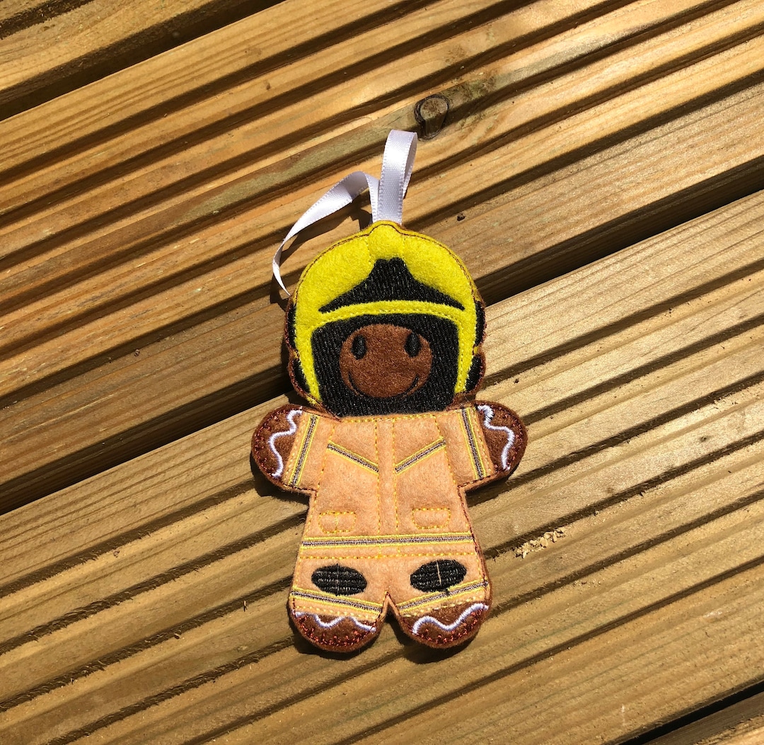 Firefighter Gift, Fireman Gingerbread Man, Hanging Gingerbread Man ...
