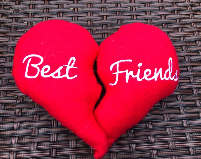 Best Friend Split Heart Cushions, Valentines Gift, Gift for Friends ...