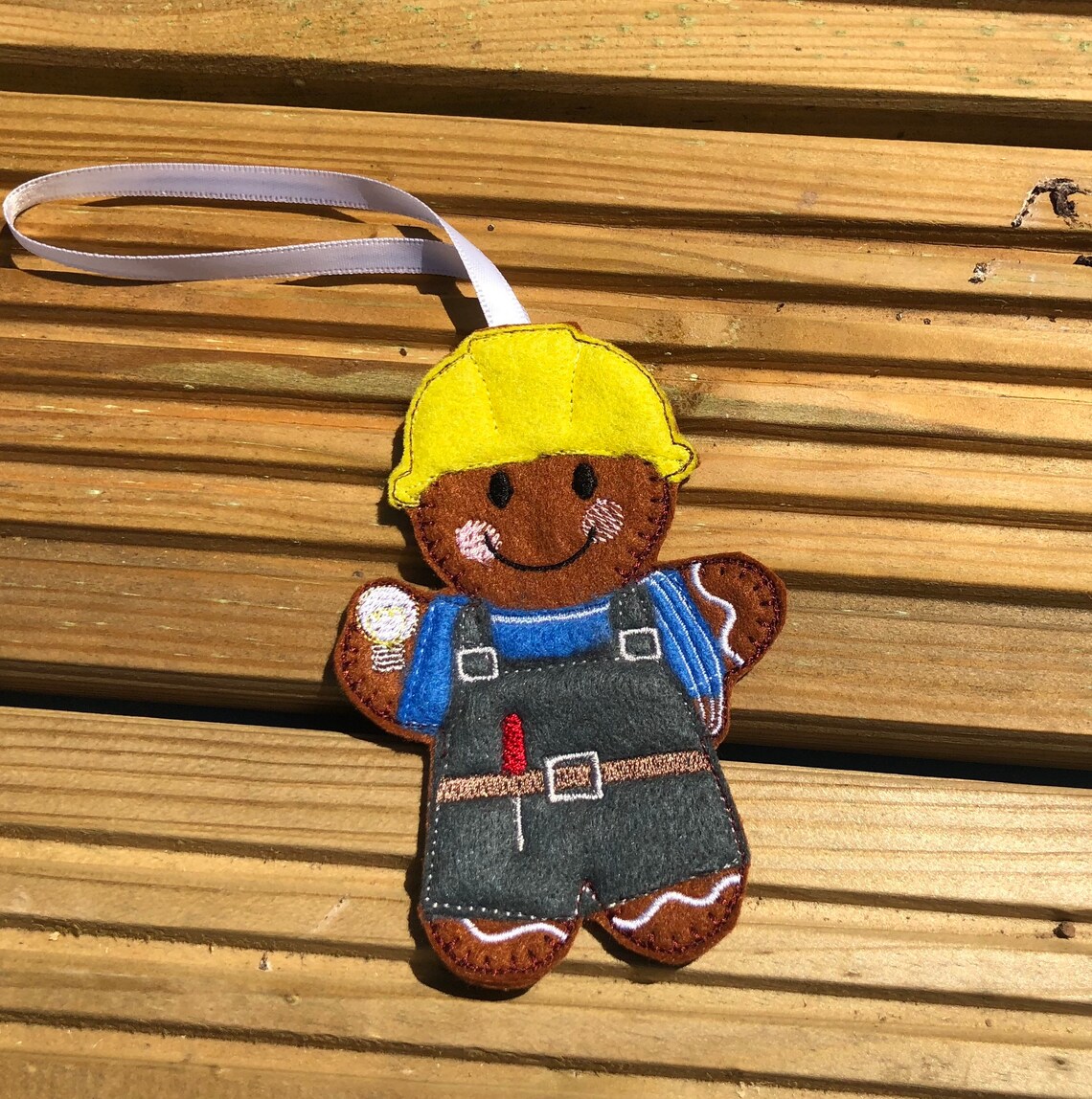Electrician Gift, Electrician Gingerbread Man, Hanging Gingerbread Man ...