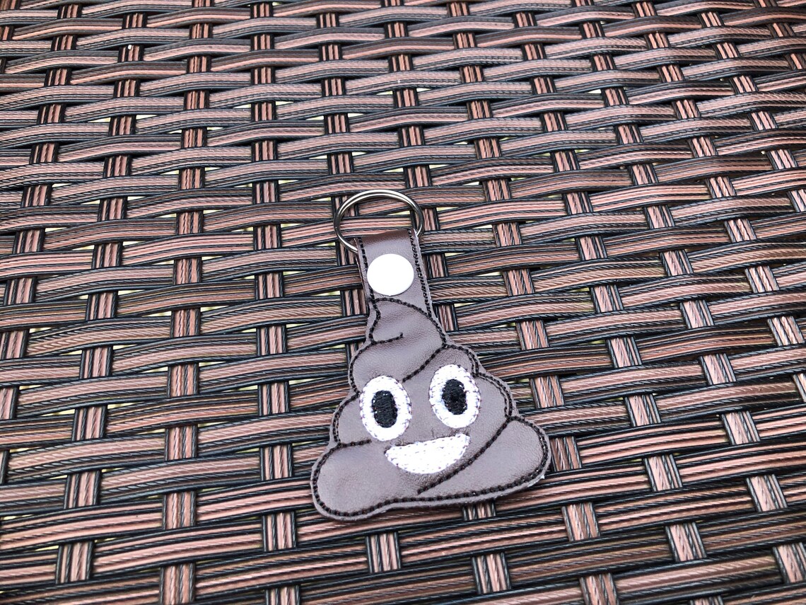 Embroidered Emoji Poo Keyring Bag Charm Poo Charm Poo - Etsy UK