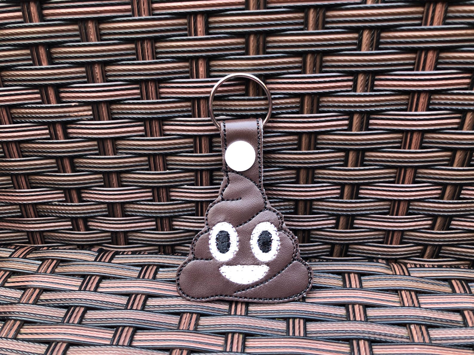 Embroidered Emoji Poo Keyring Bag Charm Poo Charm Poo - Etsy UK
