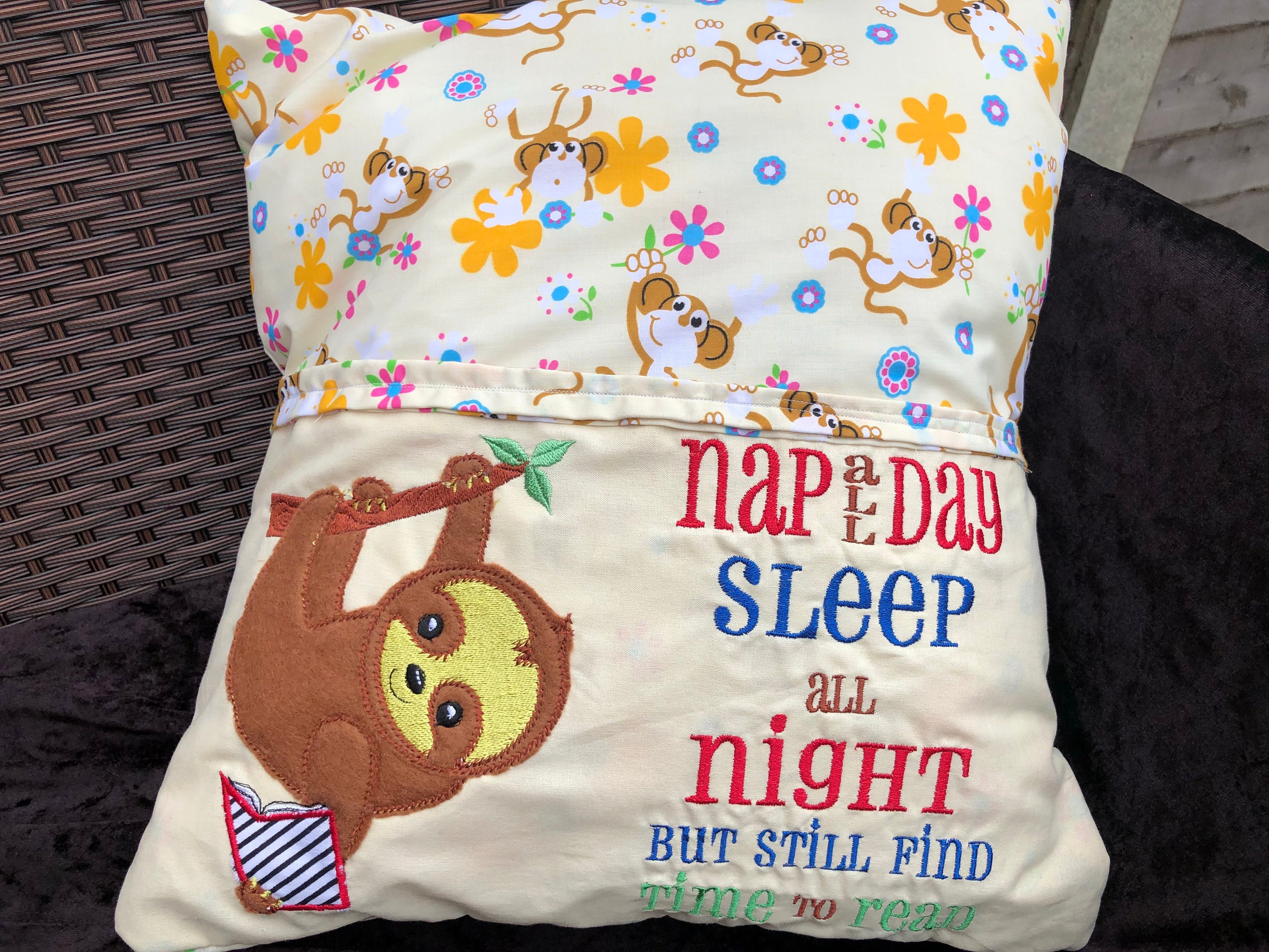 Reading Pillow Reading Cushion Sloth Pillow Sloth Cushion - Etsy UK