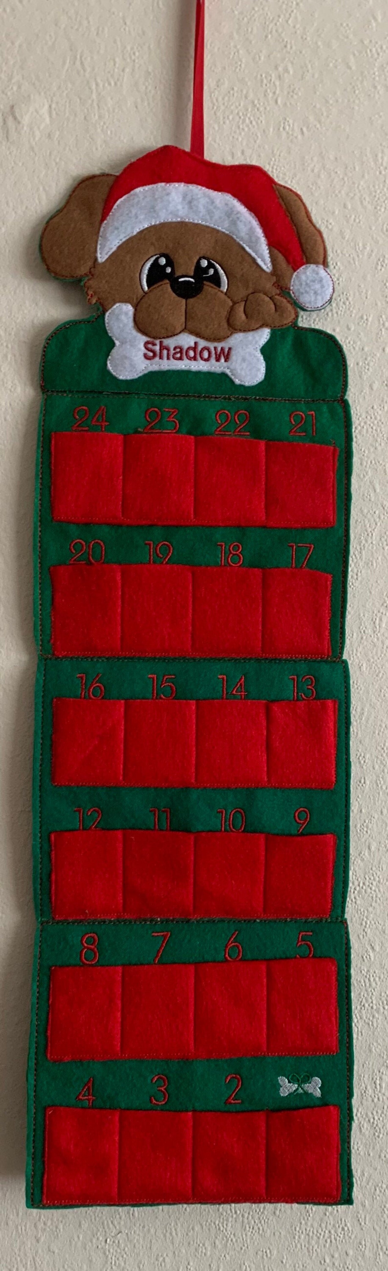 Dogs Personalised Advent Calendar for Christmas, Add Your Own Treats ...