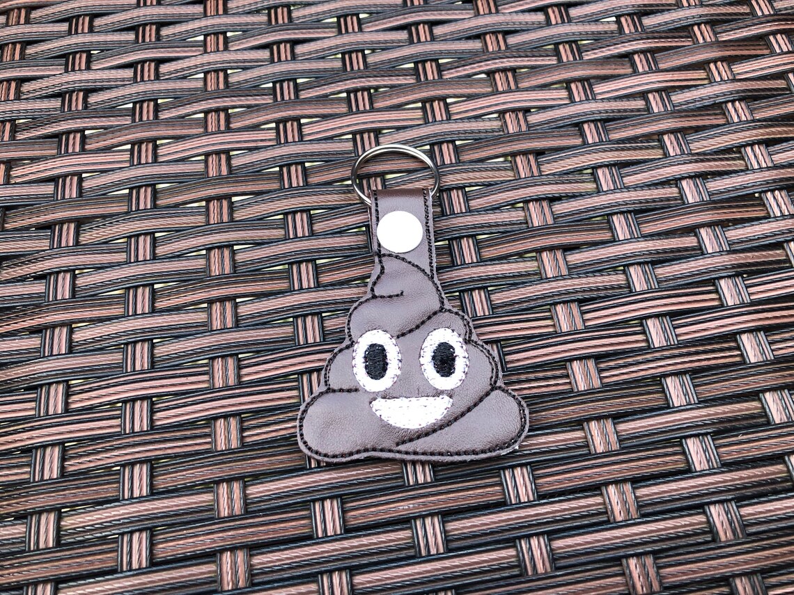 Embroidered Emoji Poo keyring bag charm poo charm poo | Etsy