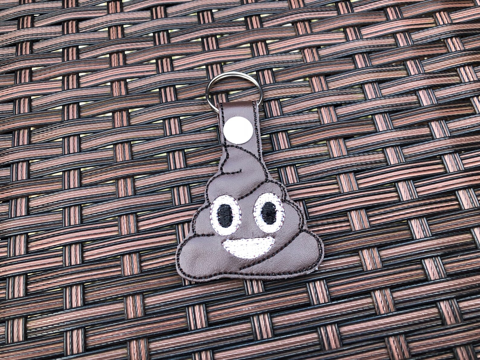 Embroidered Emoji Poo keyring bag charm poo charm poo | Etsy
