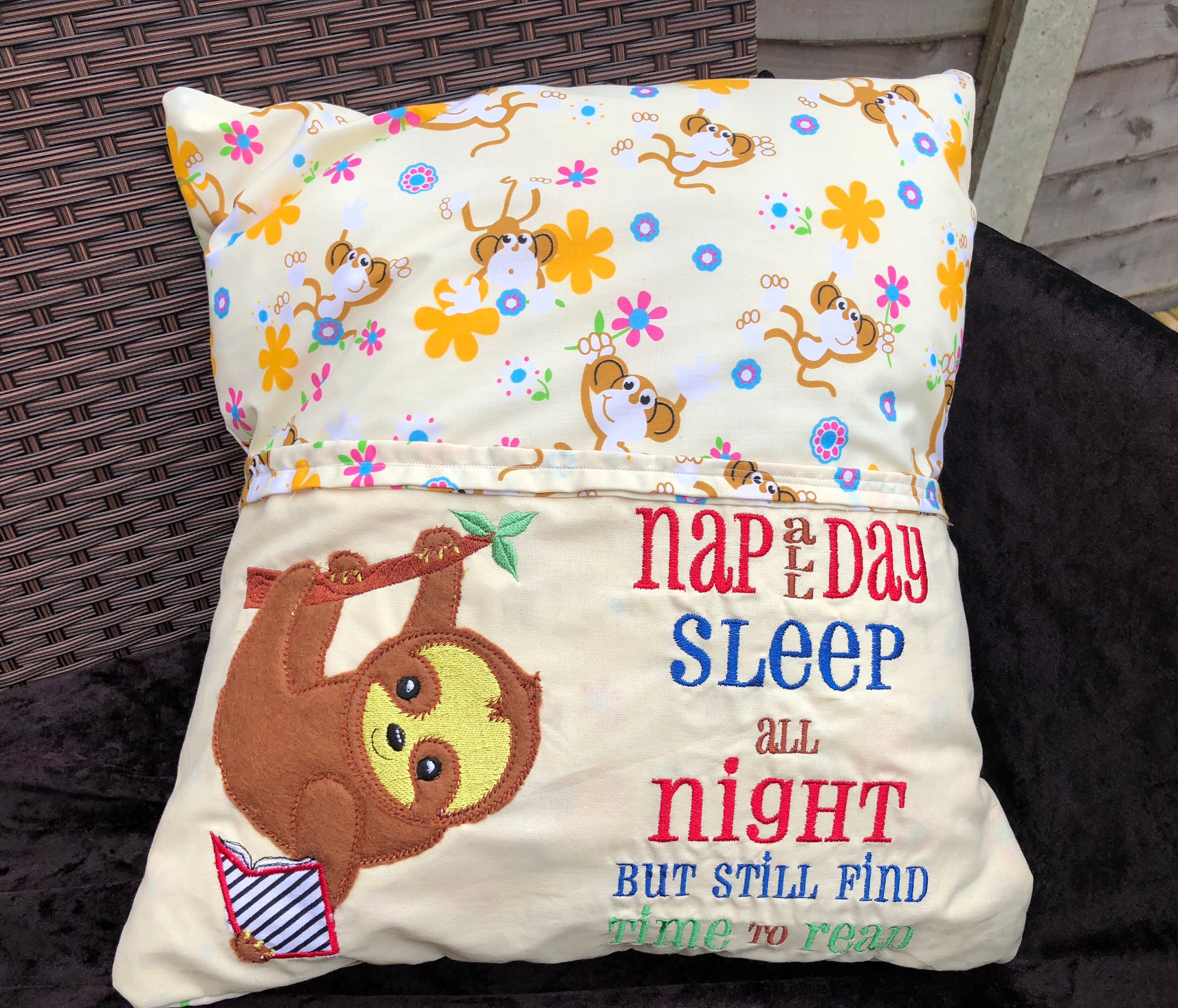 Reading Pillow Reading Cushion Sloth Pillow Sloth Cushion - Etsy UK