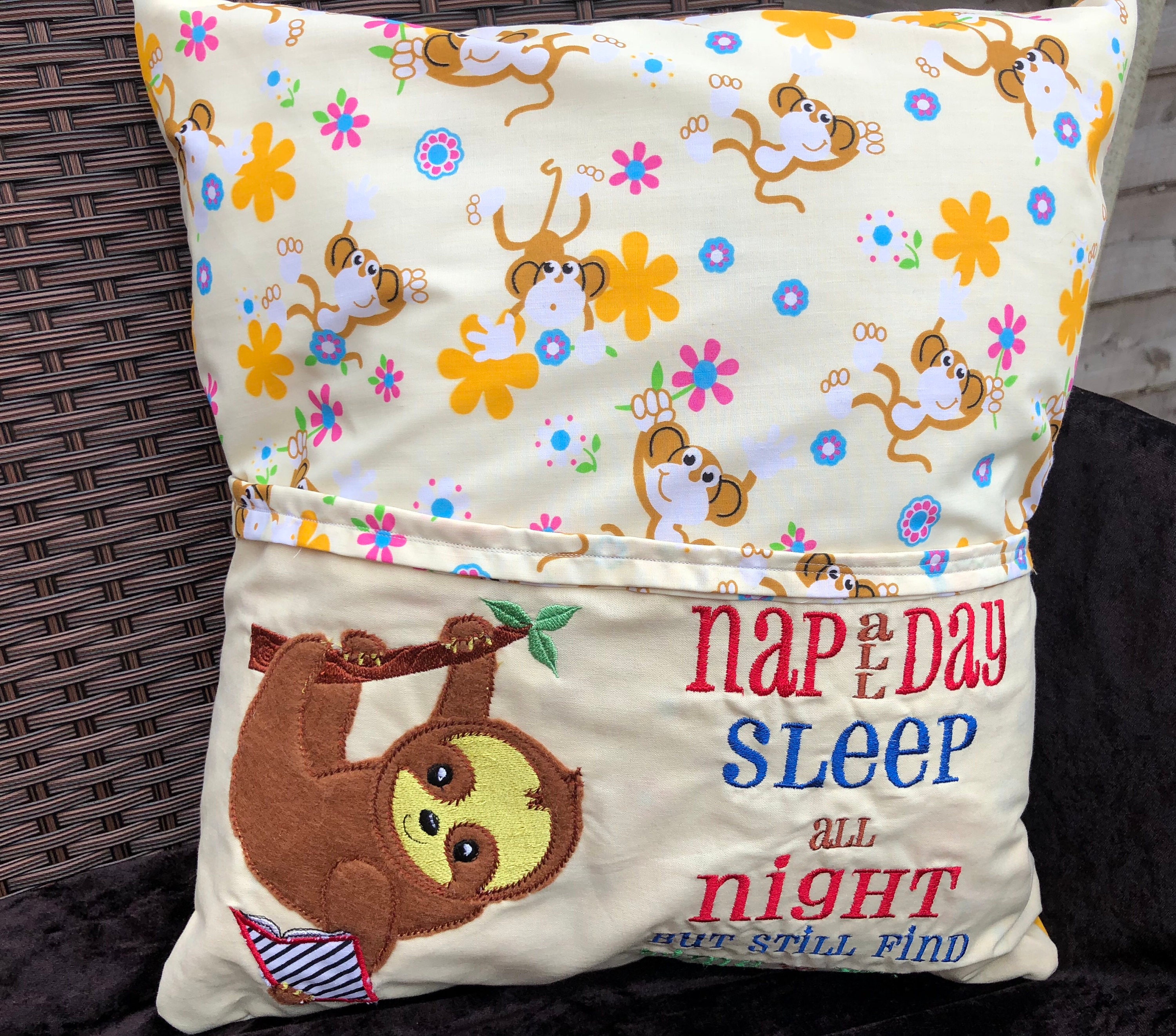 Reading Pillow Reading Cushion Sloth Pillow Sloth Cushion - Etsy UK