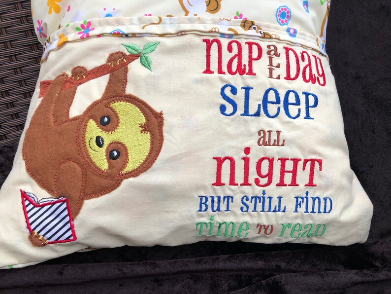 Reading pillow reading cushion Sloth pillow sloth cushion | Etsy