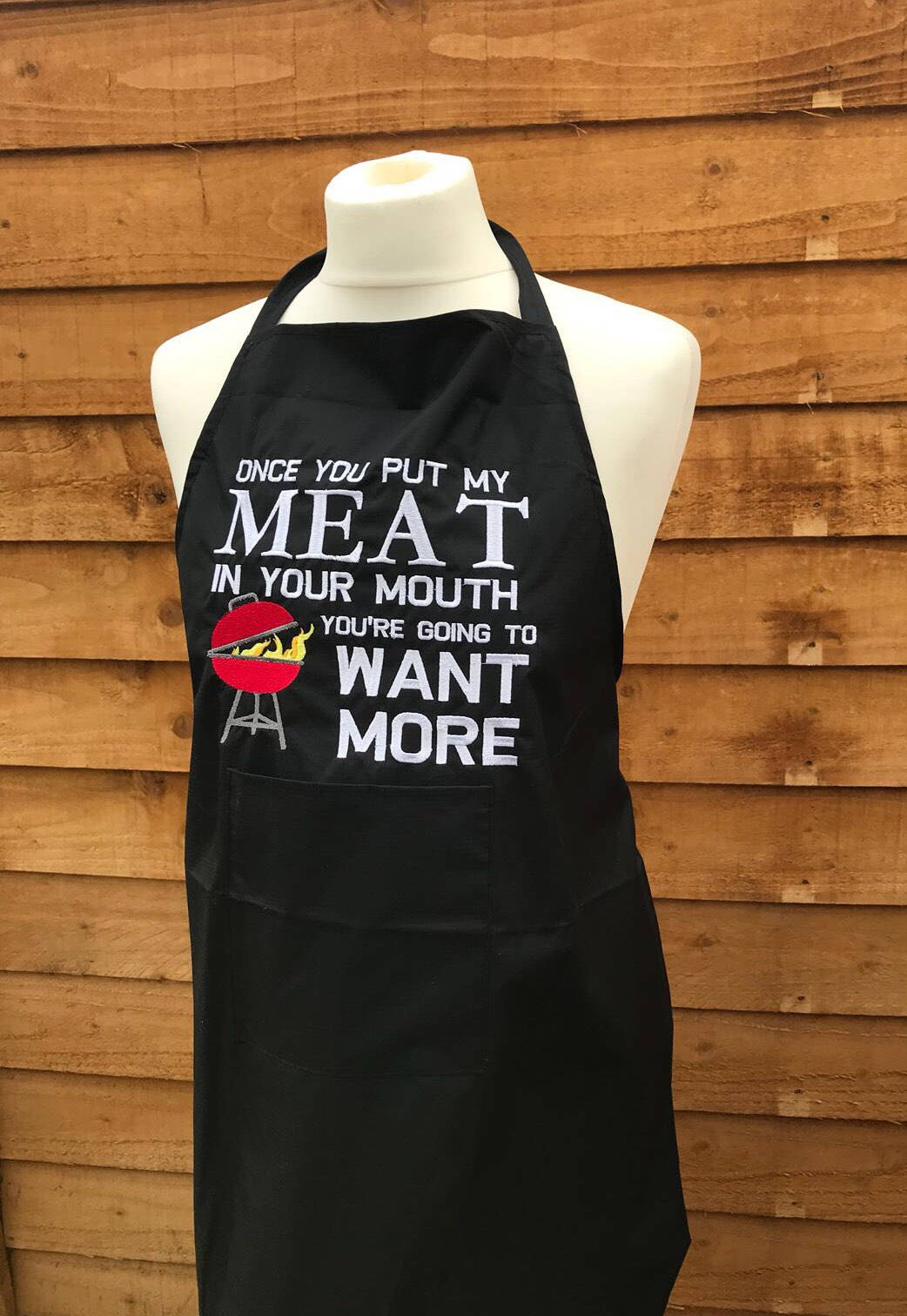 Embroidered apron BBQ apron Mens BBQ apron Cooking apron | Etsy