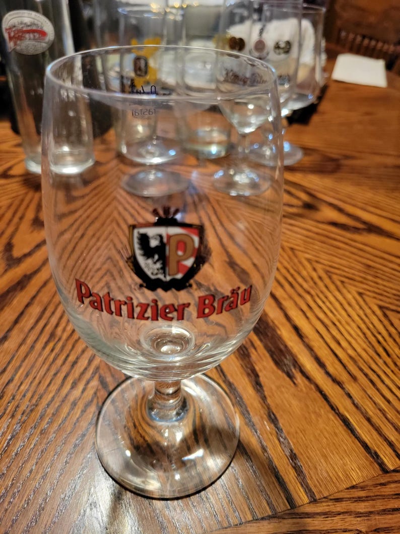 Vintage Patrizier Bräu Stemmed Beer Glass | Collectible German Barware ...