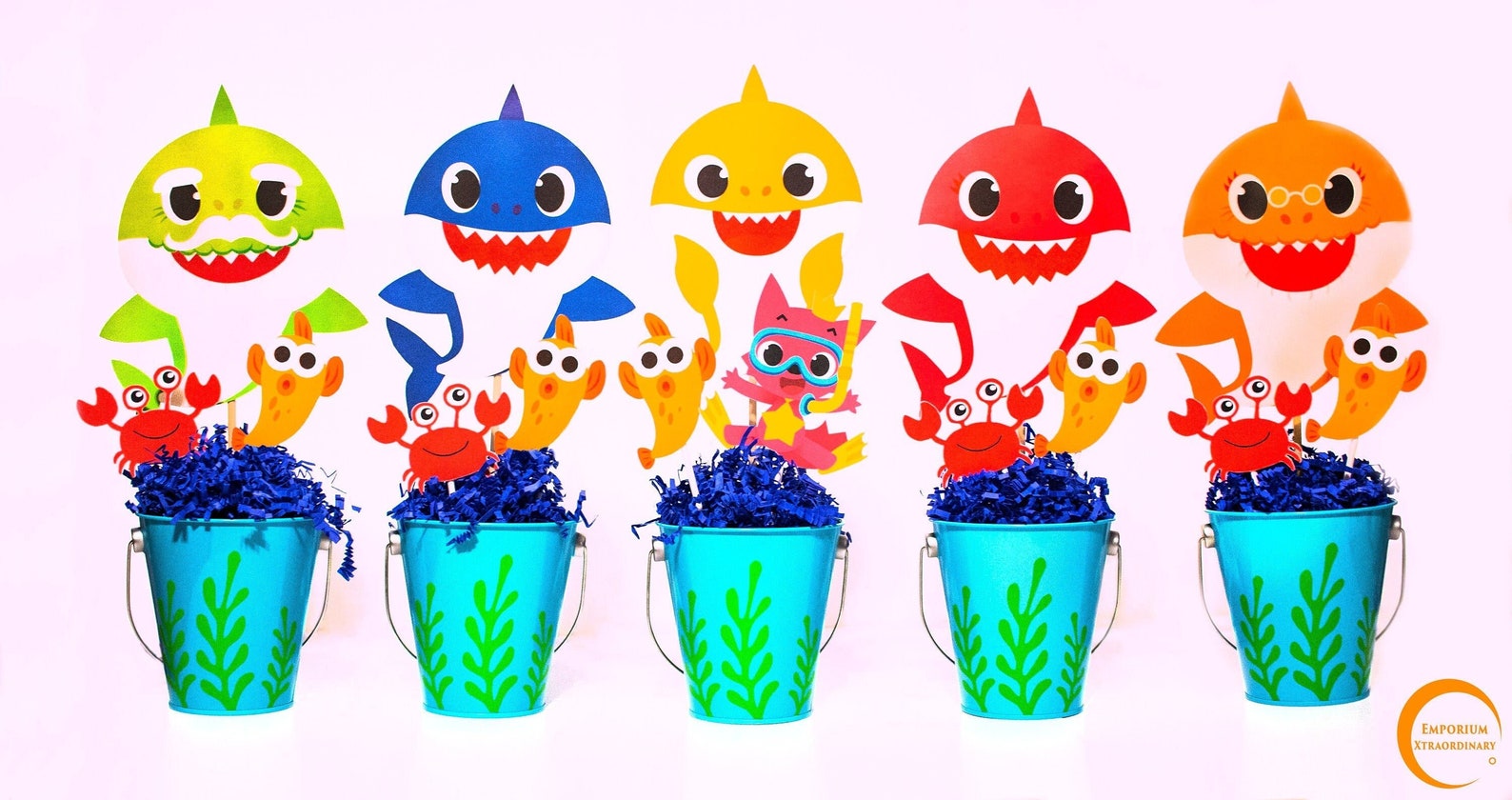 Baby Shark Centerpieces Table Toppers Baby Skark Daddy Shark - Etsy