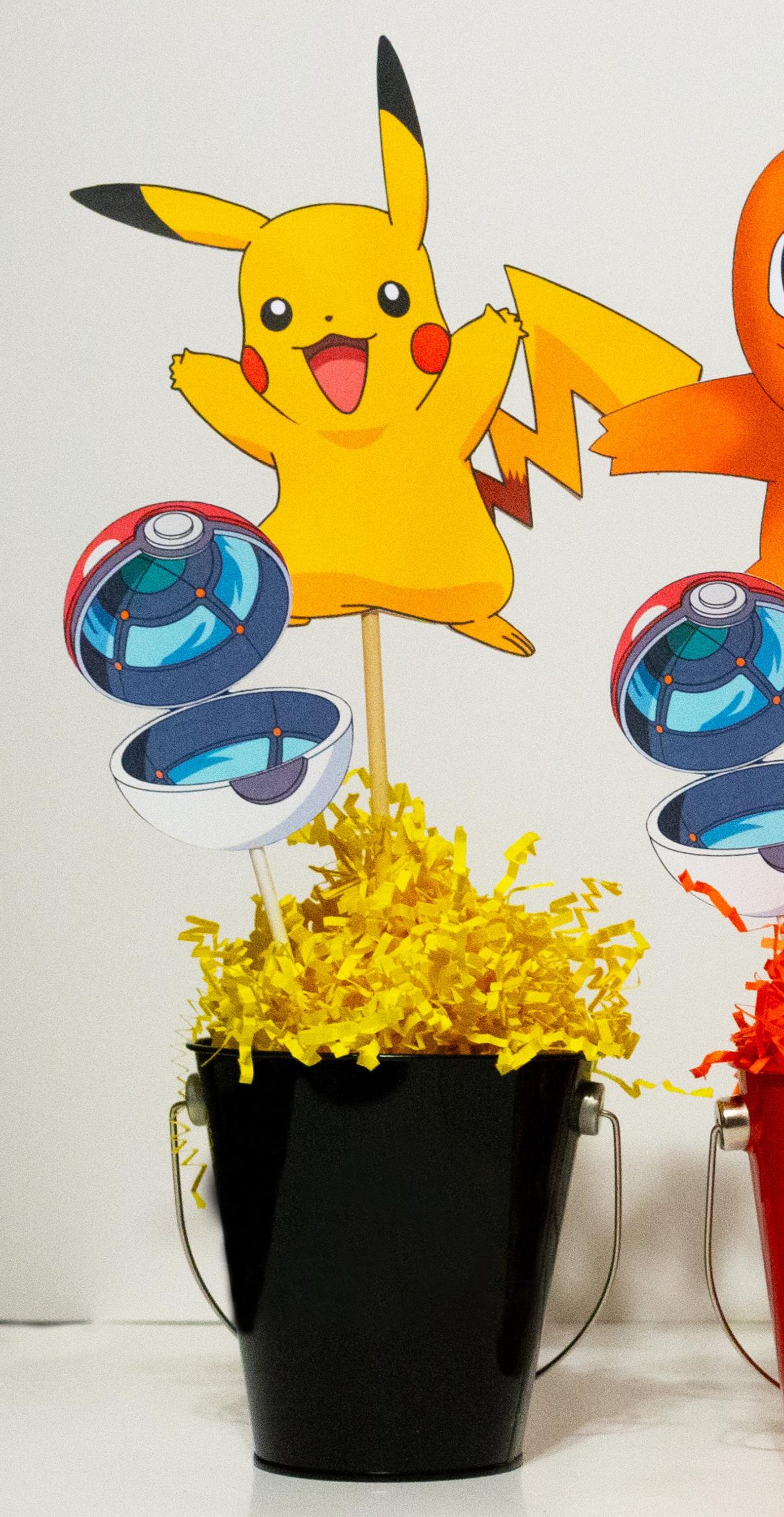 Pokemon Capture Centerpieces Table Toppers Pikachu Charmander Bulbasaur ...