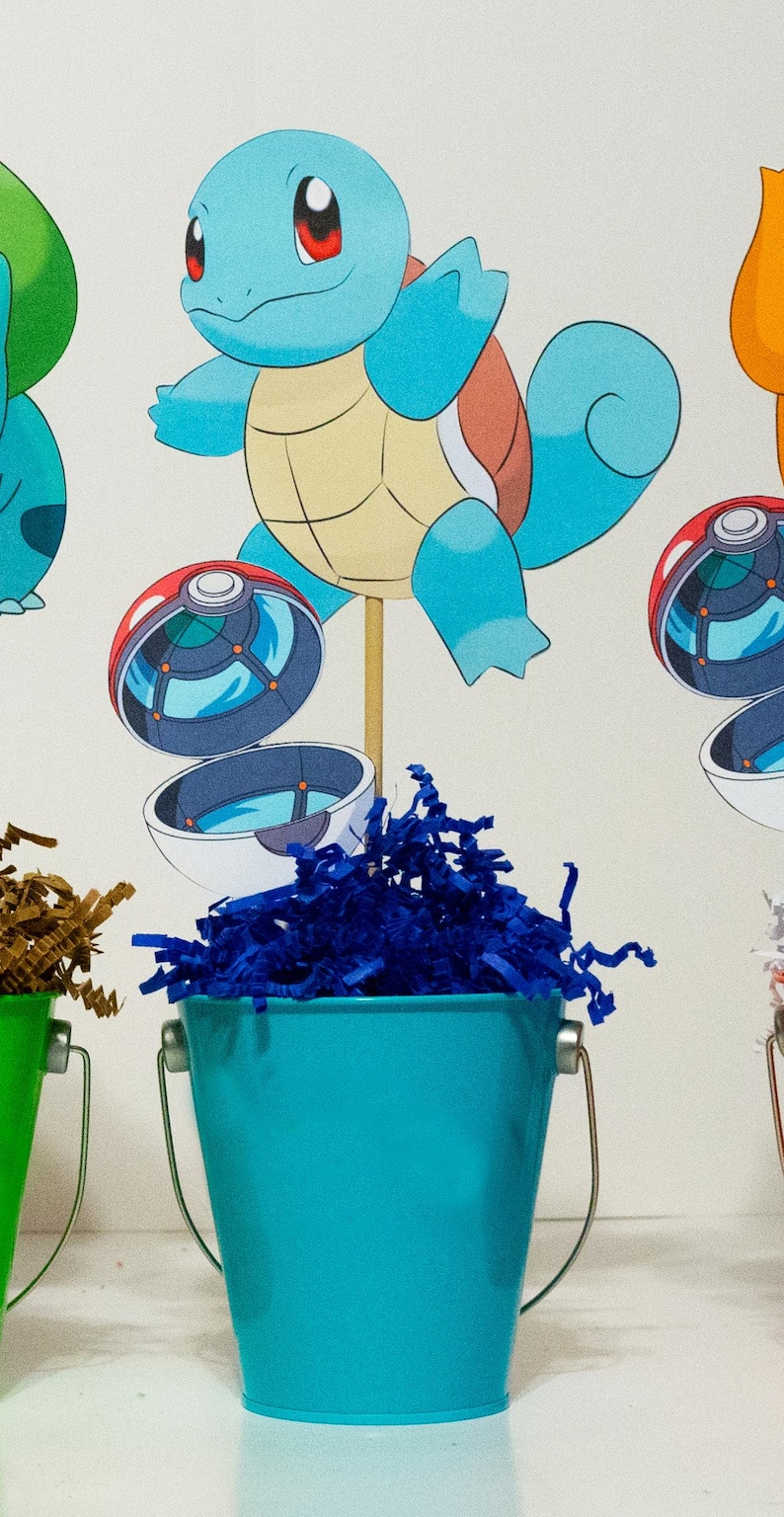 Pokemon Capture Centerpieces Table Toppers Pikachu Charmander Bulbasaur ...