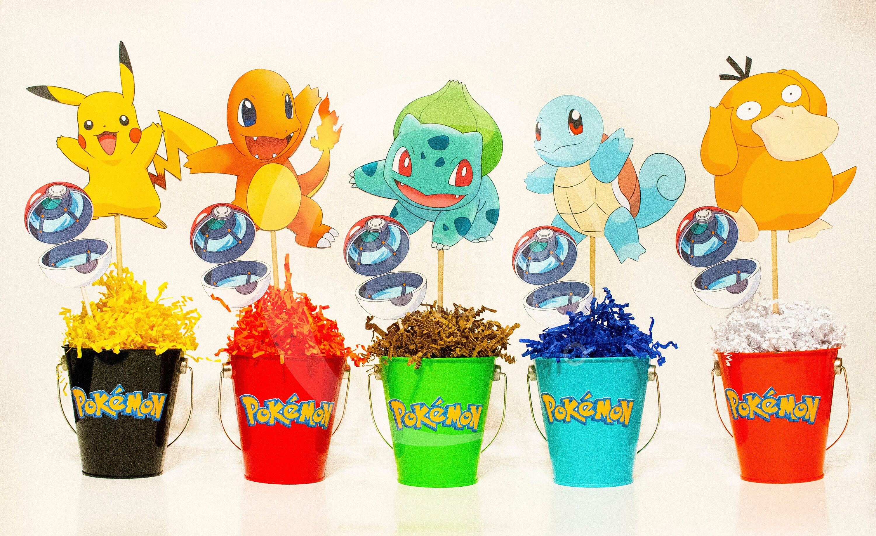 Pokemon Capture Centerpieces Table Toppers Pikachu Charmander - Etsy