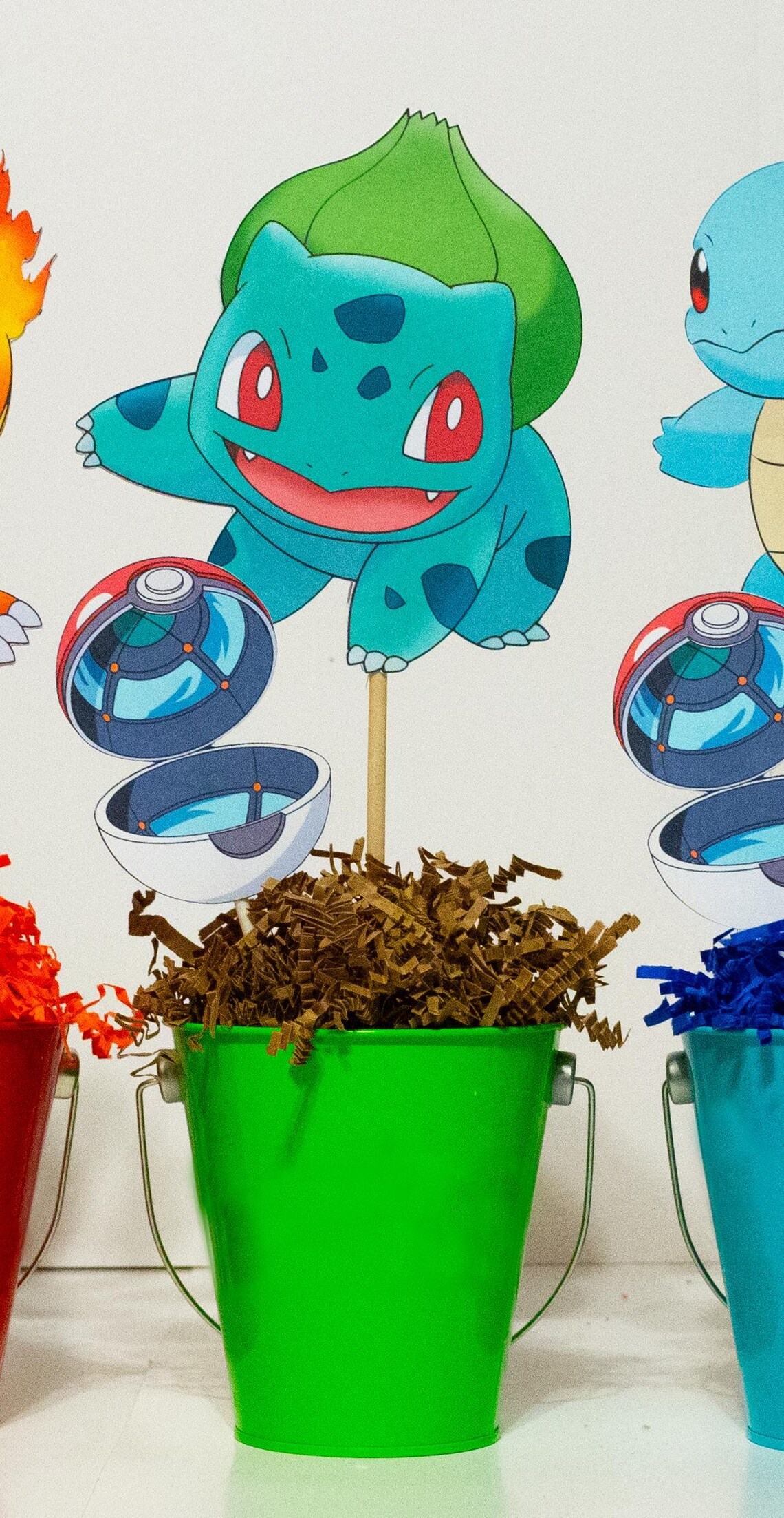 Pokemon Capture Centerpieces Table Toppers Pikachu Charmander Bulbasaur ...