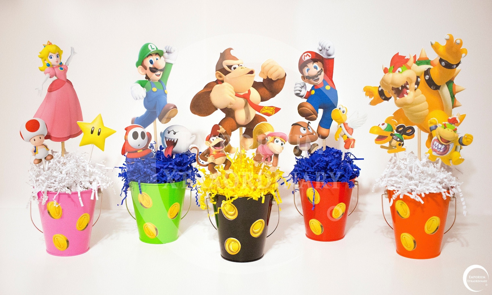 Super Mario Bros Centerpieces Table Toppers Mario Luigi Bowser Donkey ...