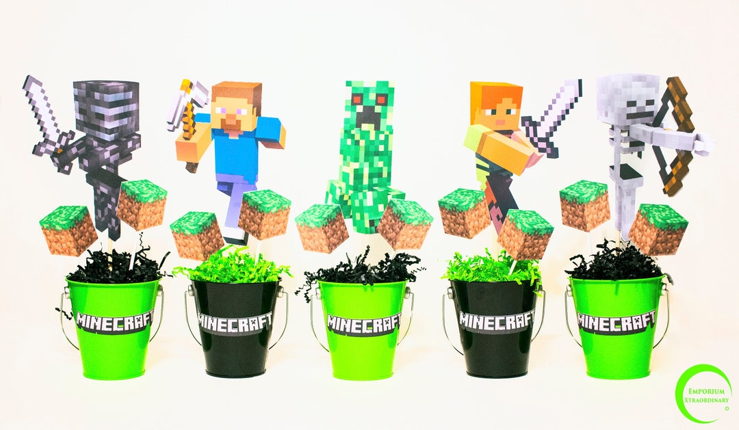Minecraft Centerpieces Table Toppers Birthday Cake Event Party - Etsy