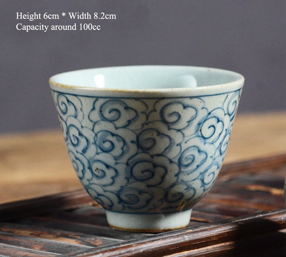 JingDeZhen Qinghua Porcelain Cloud Blue & White China Hand | Etsy