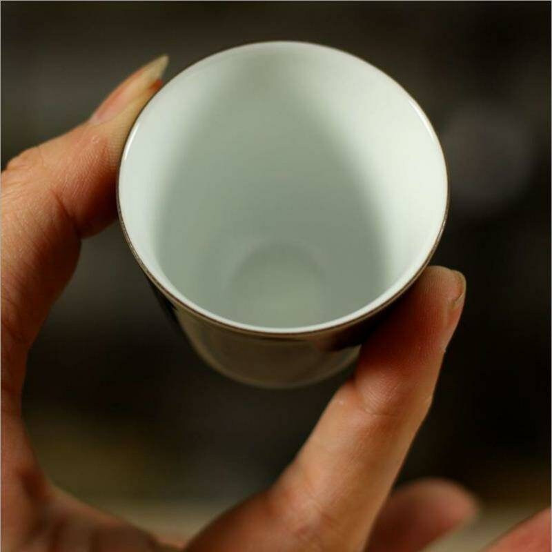 Teacup Gu Lan You Ancient Blue Glaze Porcelain | Etsy