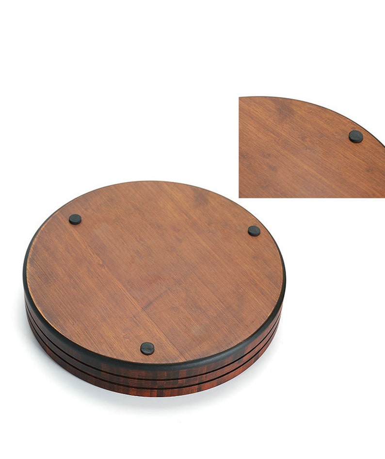 Bamboo Round Tea Tray / Saucer / Board With Water Tank 2 | Etsy