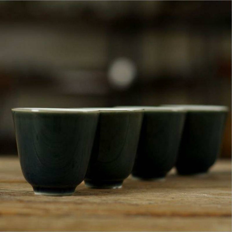 Teacup gu Lan You ancient Blue Glaze Porcelain - Etsy
