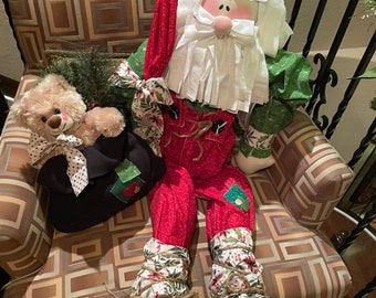 Life Size Sitting Santa Claus Outdoor Decor - Etsy