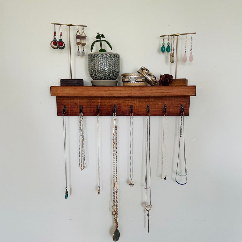 Necklace Rack Wall Mounted Jewelry Holder With Hooks - Etsy