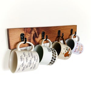 Coffee Mug Holder 4 Cup Wall Mounted Mug Hooks Mug Rack Display - Etsy