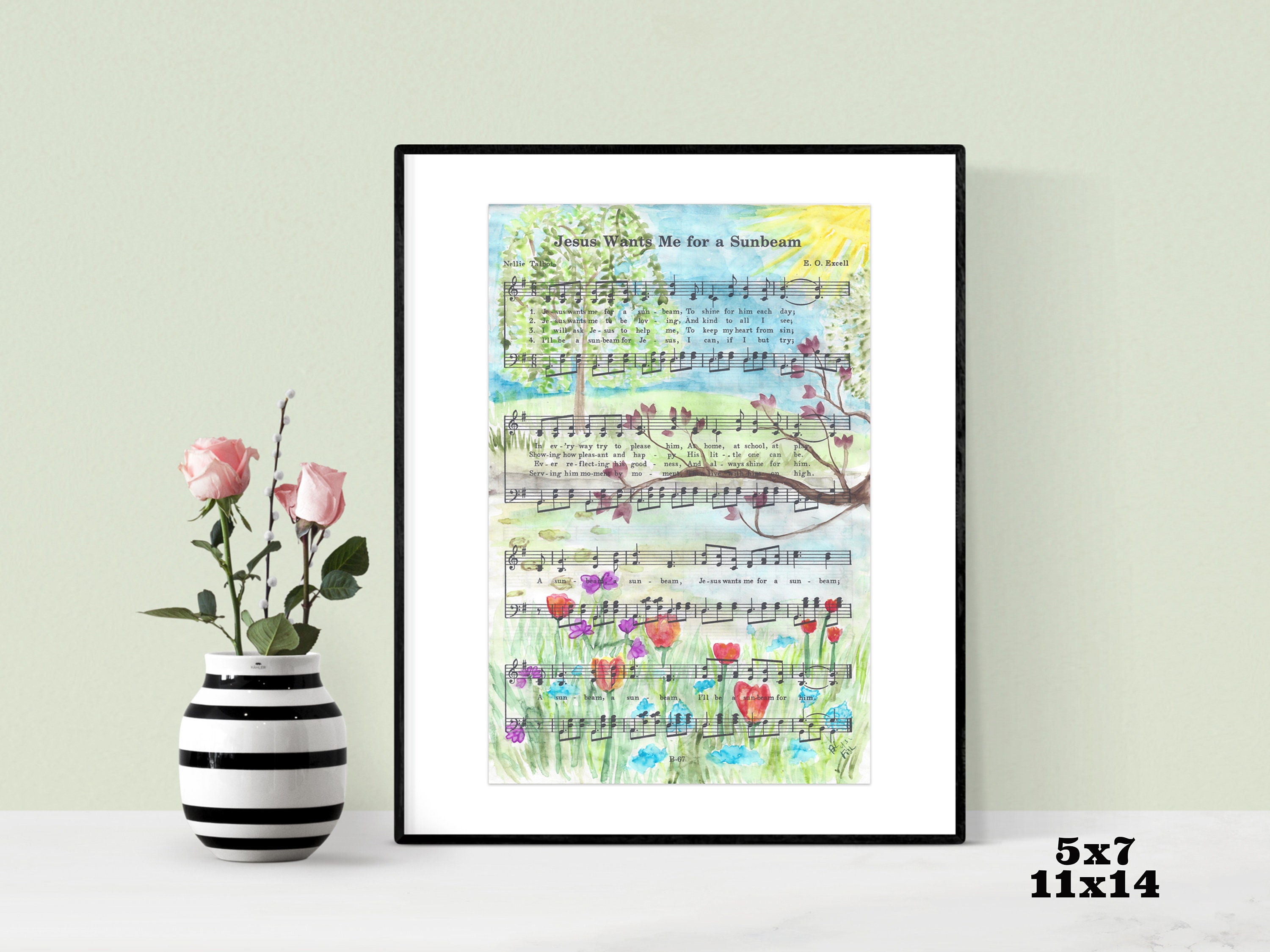 Jesus Wants Me for a Sunbeam Wall Art Hymn Art Primary Song | Etsy