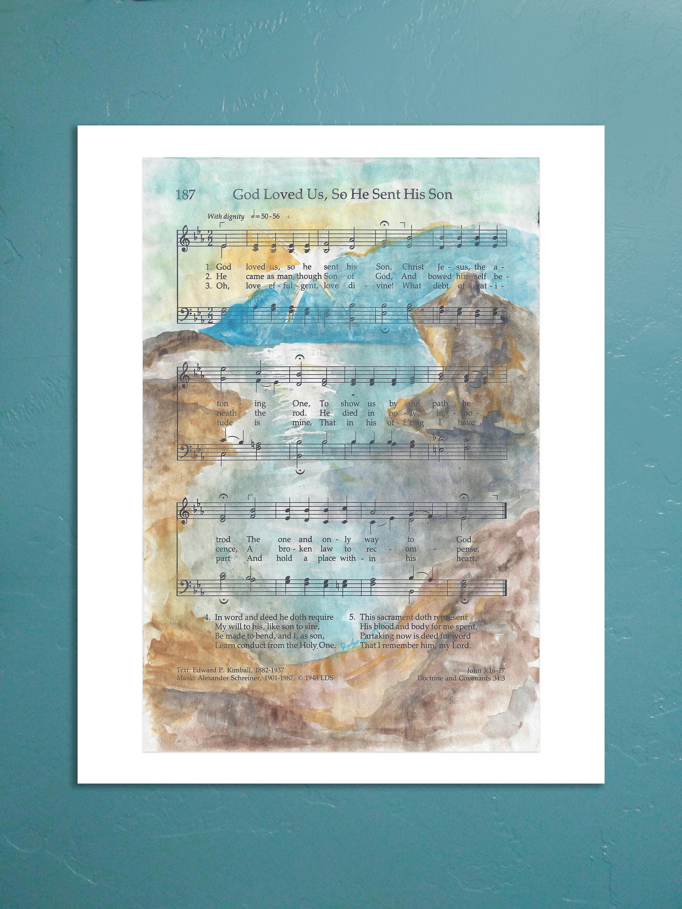 Hymnal Art - LDS Gift - Religious Art Print - Hand Painted LDS Hymn Art ...