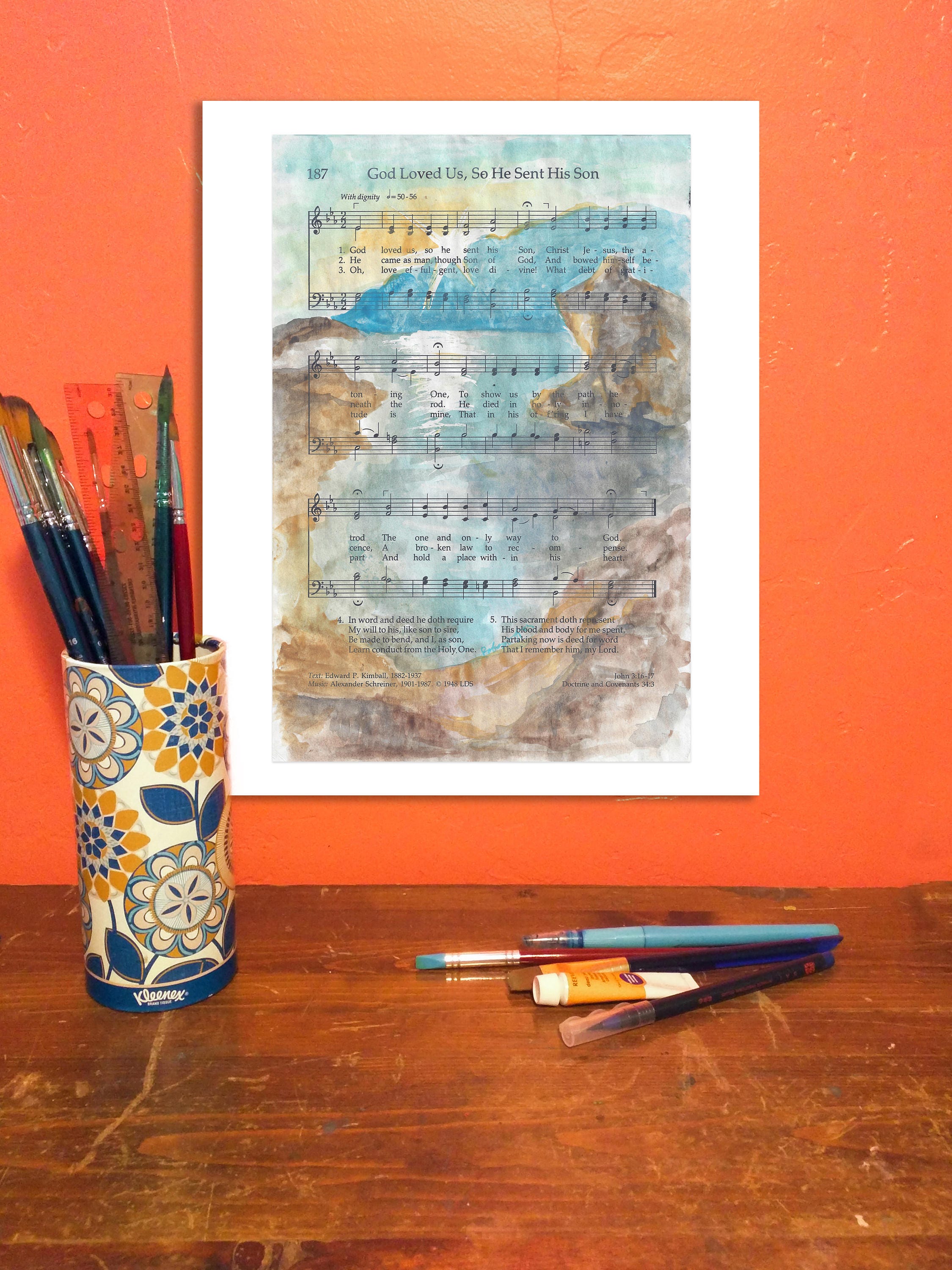 Hymnal Art - LDS Gift - Religious Art Print - Hand Painted LDS Hymn Art ...