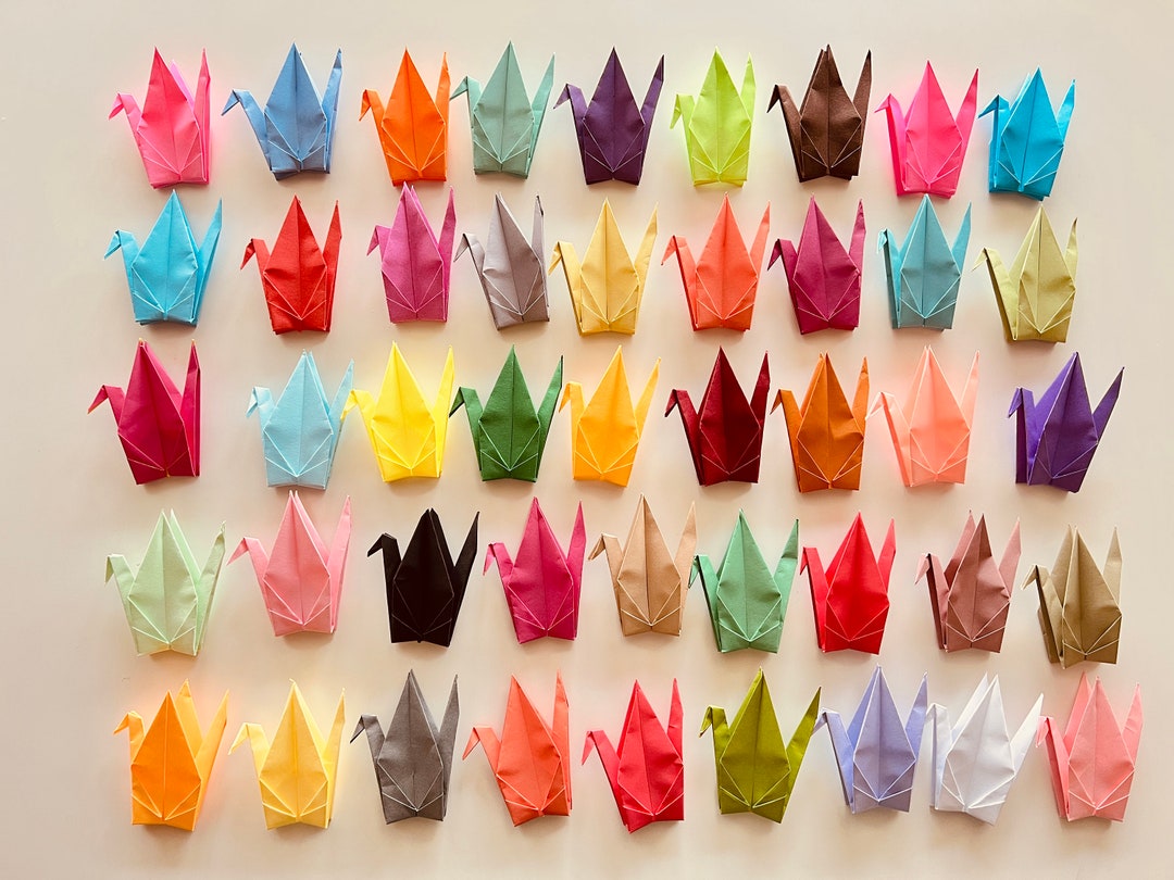 100 Large /extra Large Solid Colors Japanese Origami Crane Close to 50 ...