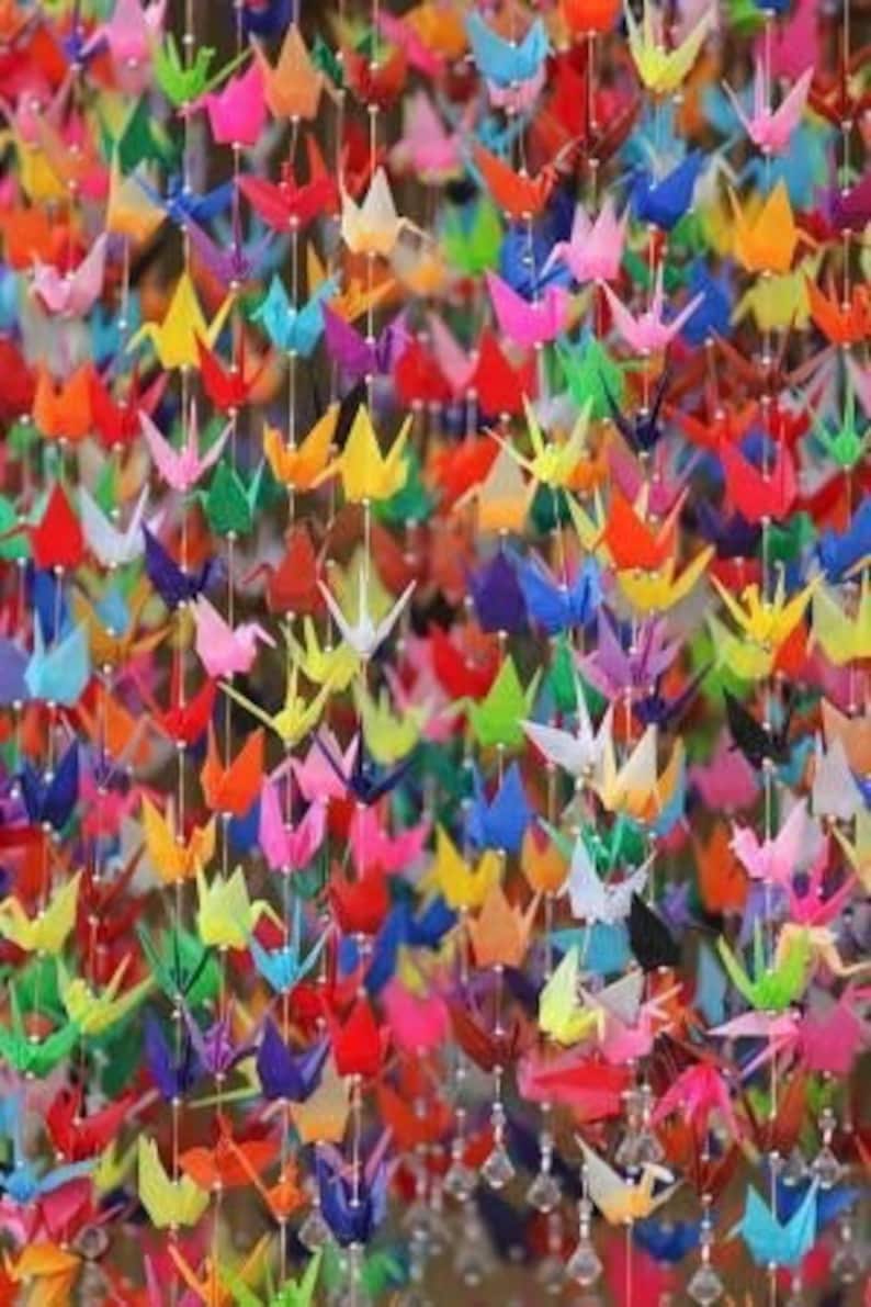 Strings of Multiple Colored Japanese Origami Crane Paper Crane - Etsy