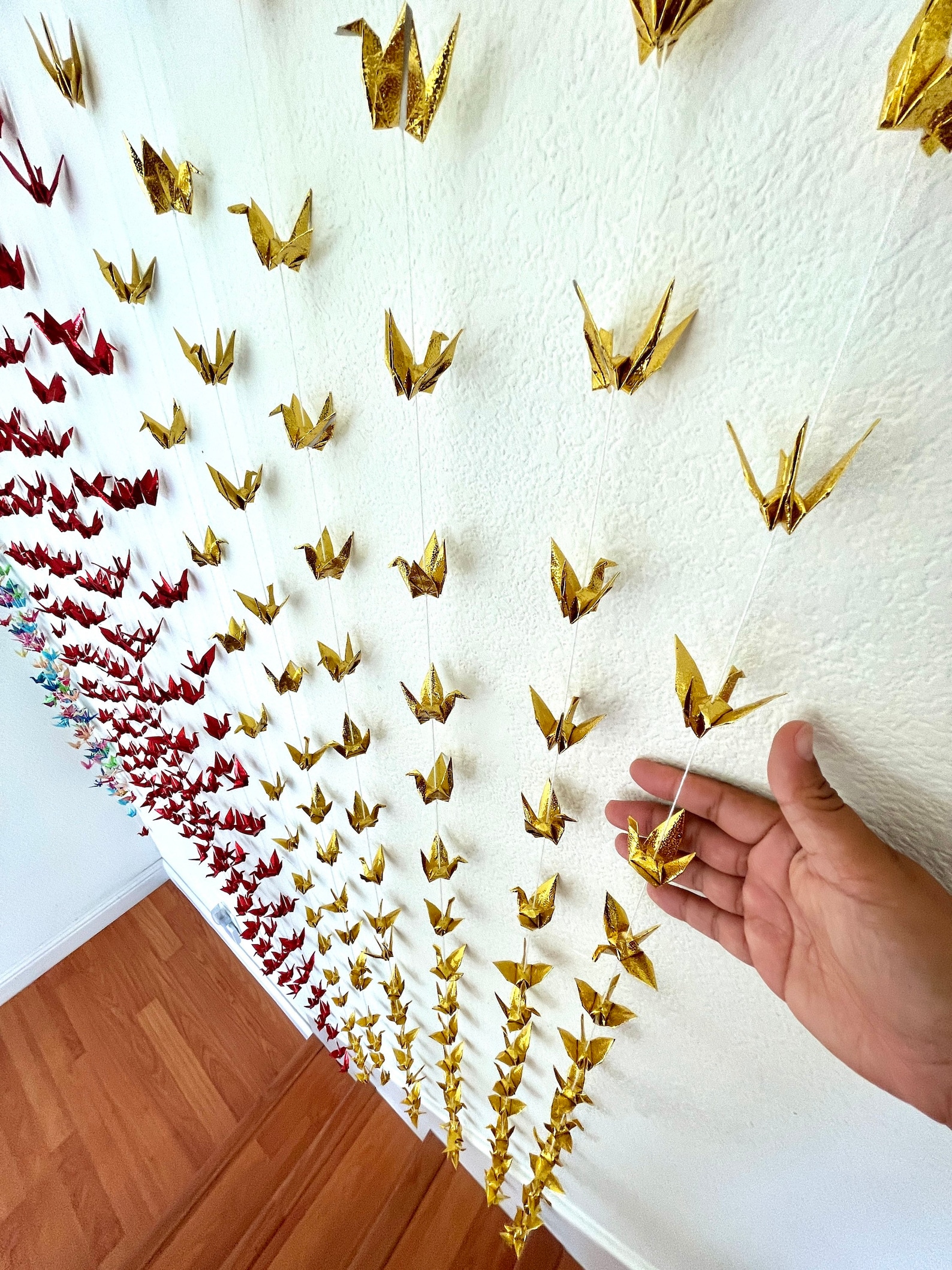 Japanese Origami Cranes in Strings Small Size Metallic Foil - Etsy