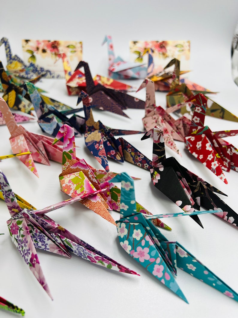 Set of 25 Japanese Origami Cranes Card Holder 80 Patters or - Etsy