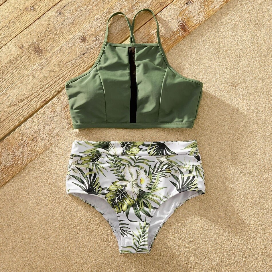 Family Swimsuit Set Family Swimwear Summer Tankini Palm Leaf - Etsy